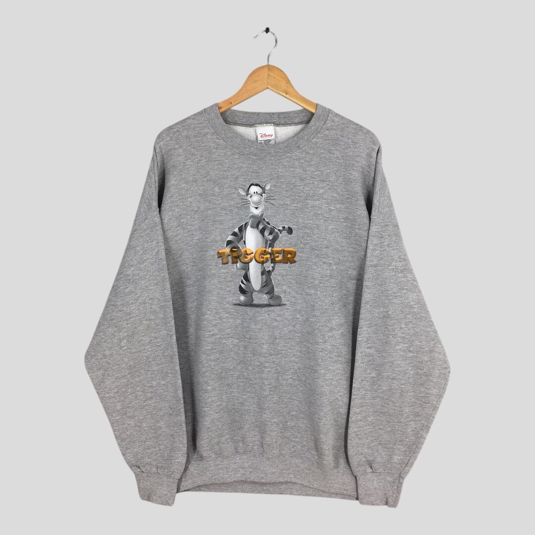 Vintage 90s Tigger Disney Gray Sweatshirt 2XL Tigger Disney Character ...