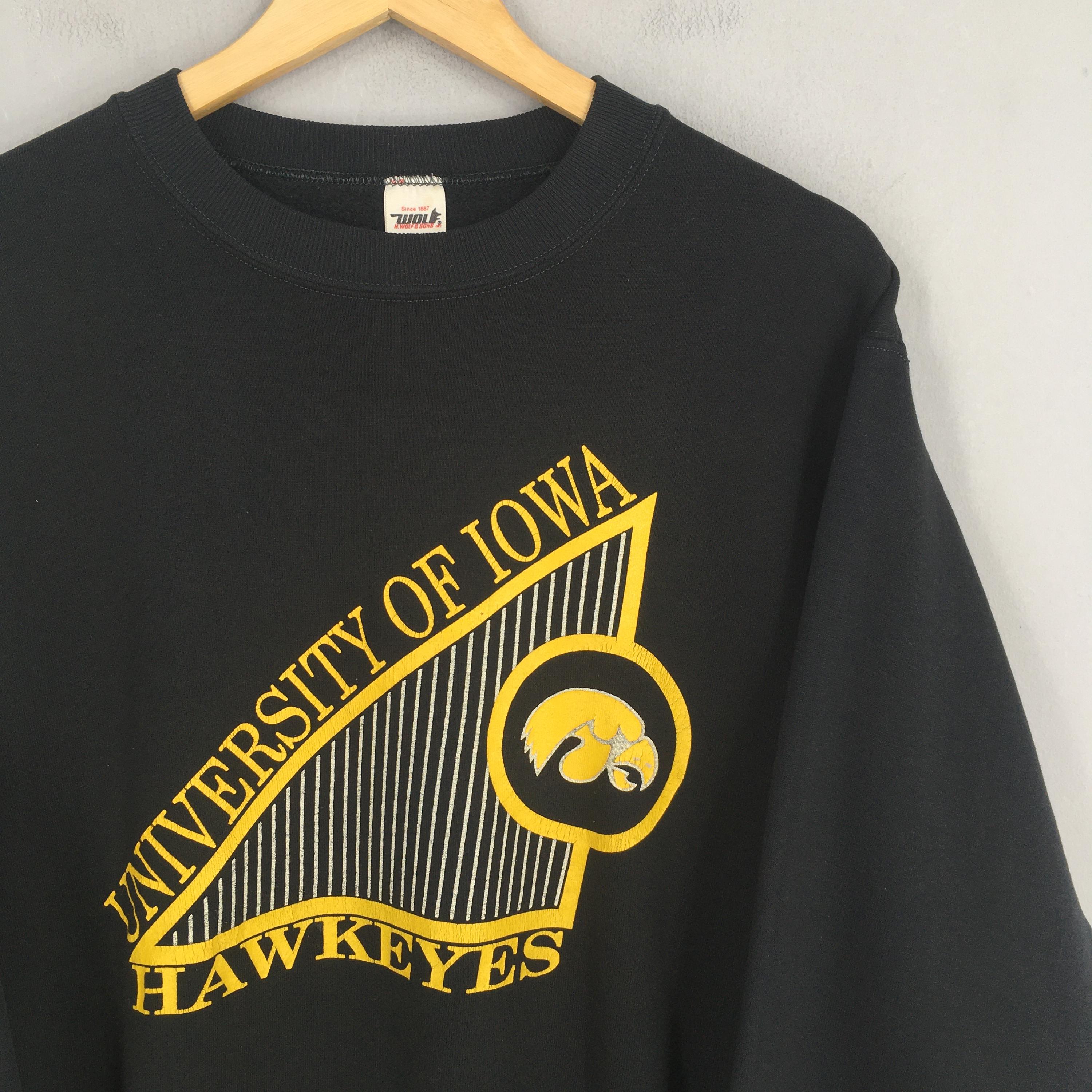 Vintage Iowa Hawkeyes Football Black Sweatshirt Large Iowa Hawkeyes ...