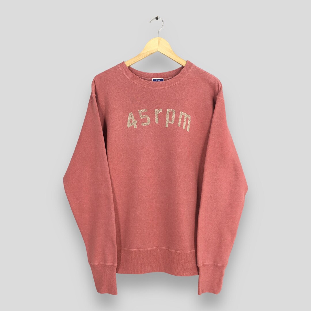Vintage 45RPM Studio Japan Pink Sweatshirt Medium 45RPM Spell Out Printed Crewneck 45rpm ...