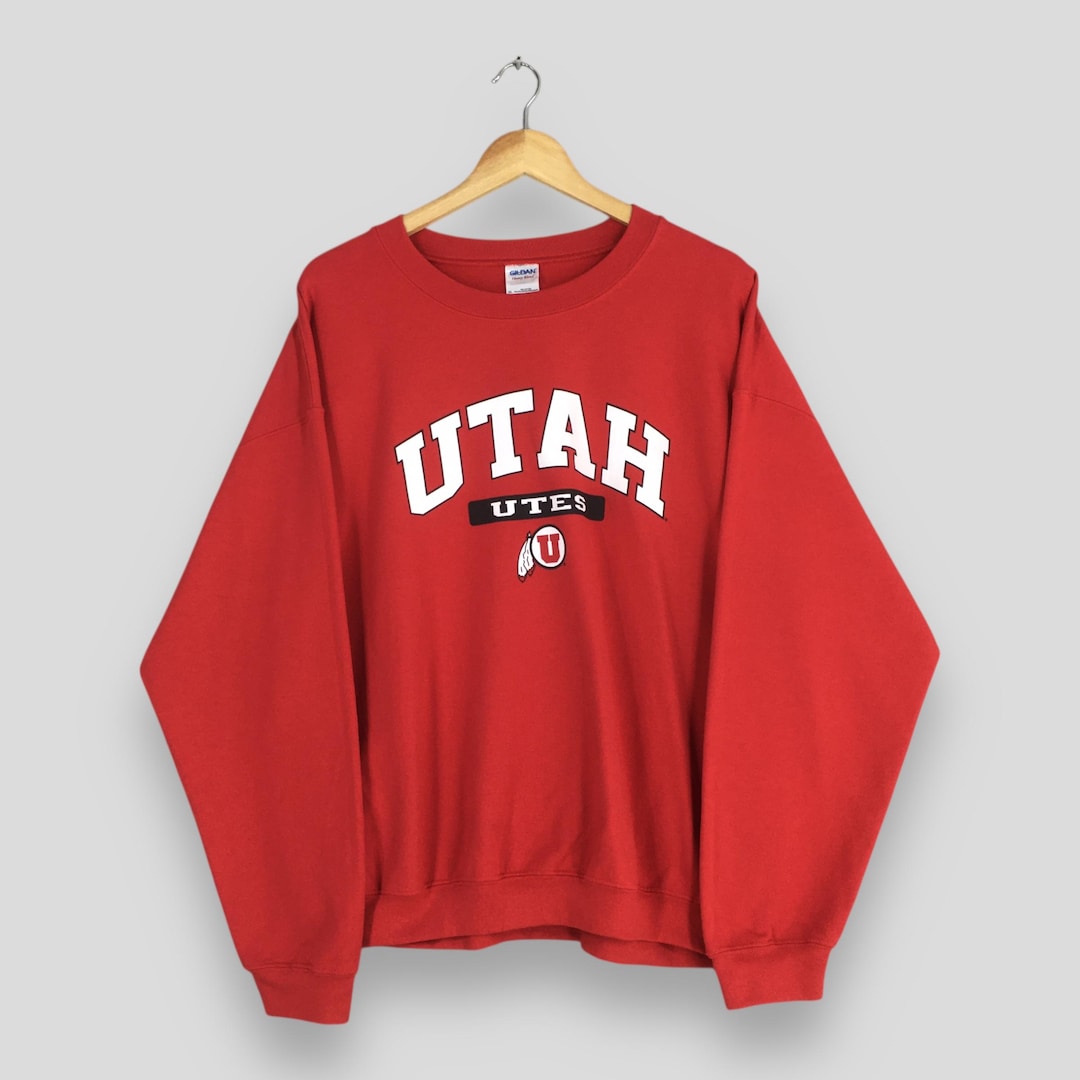 Vintage University of Utah Red Sweatshirt Xlarge Utah Runnin' Utes NCAA ...