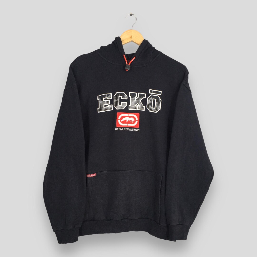 Vintage Ecko Function Black Hoodie Sweatshirt Medium 90s Ecko Unlimited ...