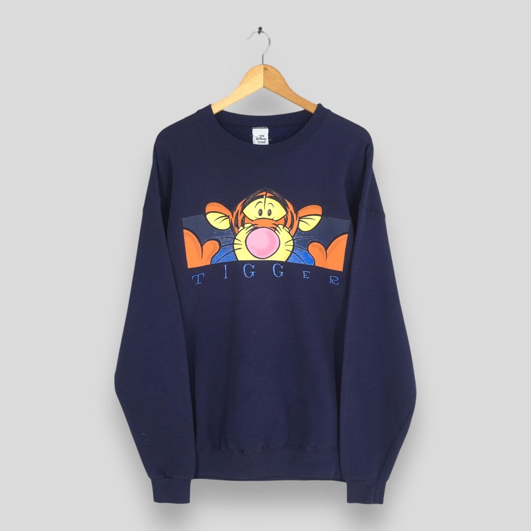 Vintage 90s Tigger Disney Blue Sweatshirt Xlarge Tigger Big Printed ...
