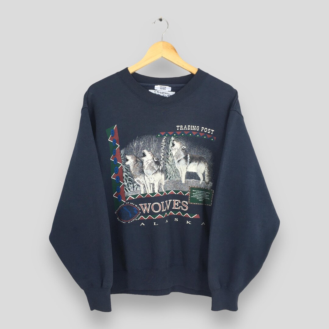 Vintage Wolves Hunter Wildlife Alaska Sweatshirt Medium Guardian of the ...