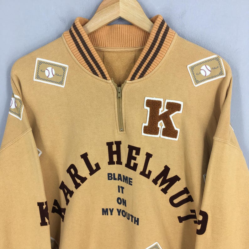 Vintage Karl Helmut Half Zipper Sweater Large Karl Helmut Pachtwork ...