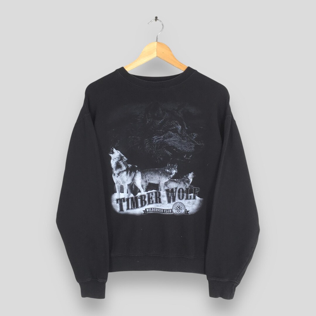 Vintage 90s North American Timber Wolf Sweatshirt Medium Wildlife ...