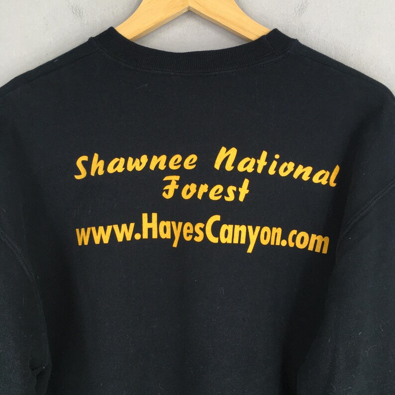 Vintage 90s Hayes Canyon Campground Black Sweatshirt Small Shawnee ...