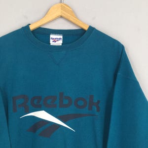 Vintage 90's Reebok England Green Crewneck Large Reebok Printed Classic ...