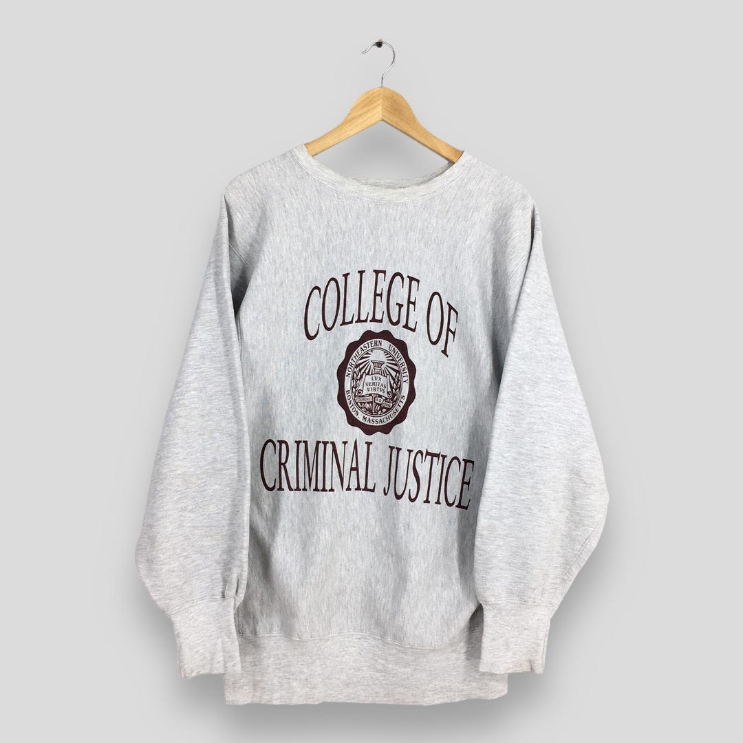 Vintage 80s Champion Reverse Weave College Criminal Justice Gray ...