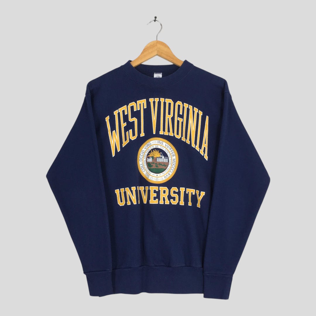 Vintage 90s West Virginia University Sweatshirt Large WVU West Virginia ...