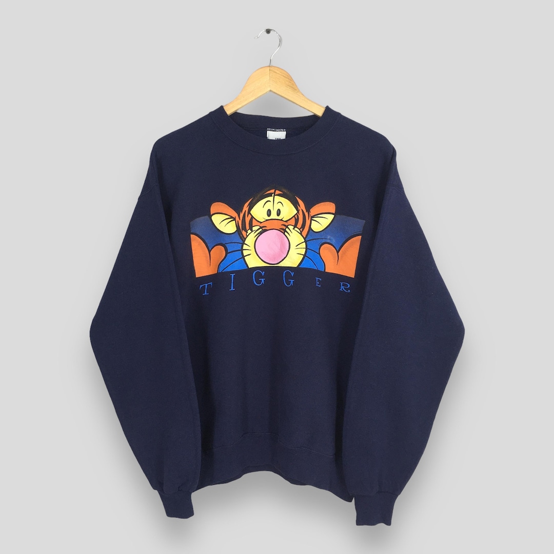 Vintage 90s Tigger Disney Blue Sweatshirt Small Tigger Big Printed ...