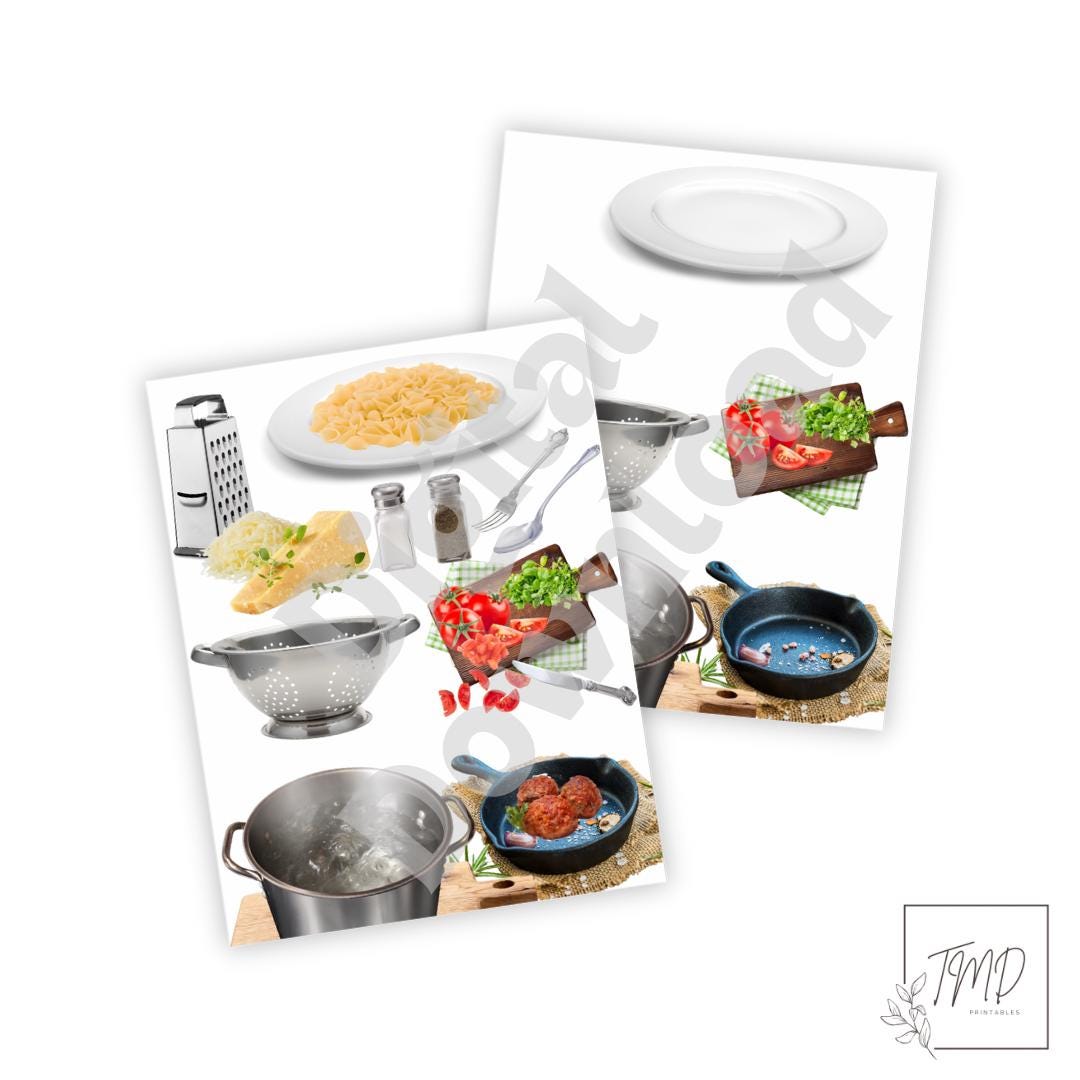 Realistic Pasta Printable Busy Book Page Montessori Activity for Kids ...