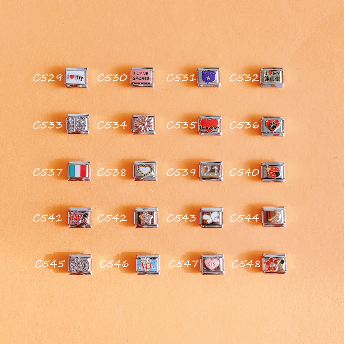 Vintage Italian Charms, 9mm Italy Charms, Charms Bracelet, Custom ...