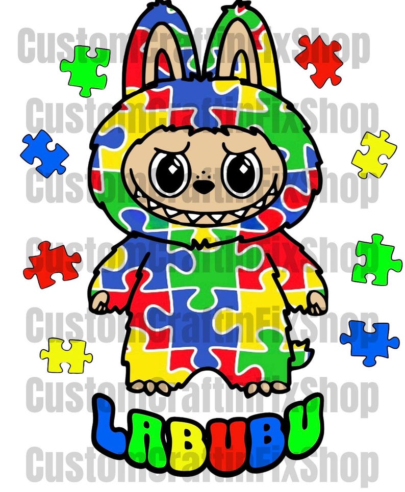 Diseño de Labubu Autismo PNG, archivo vectorial digital para Cricut ...
