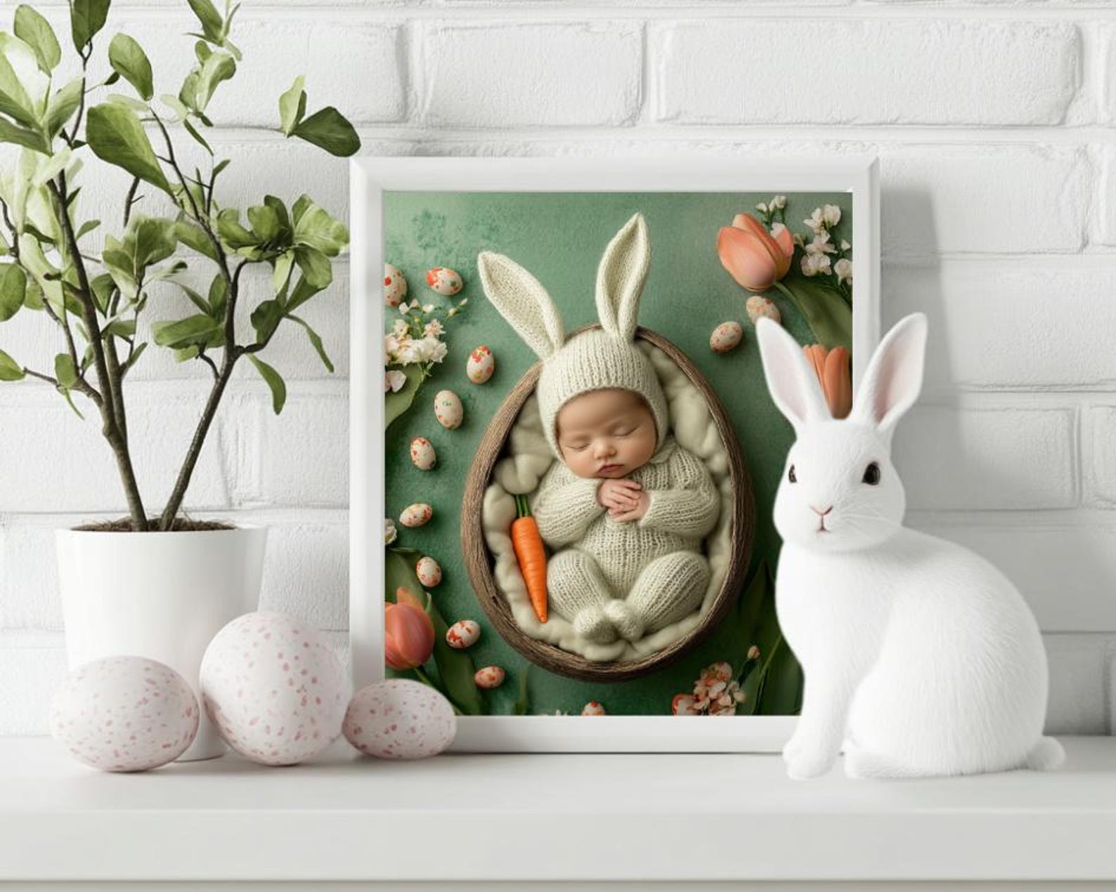 Newborn Easter Face Insert Backdrop. Face Insert Composite With Easter ...