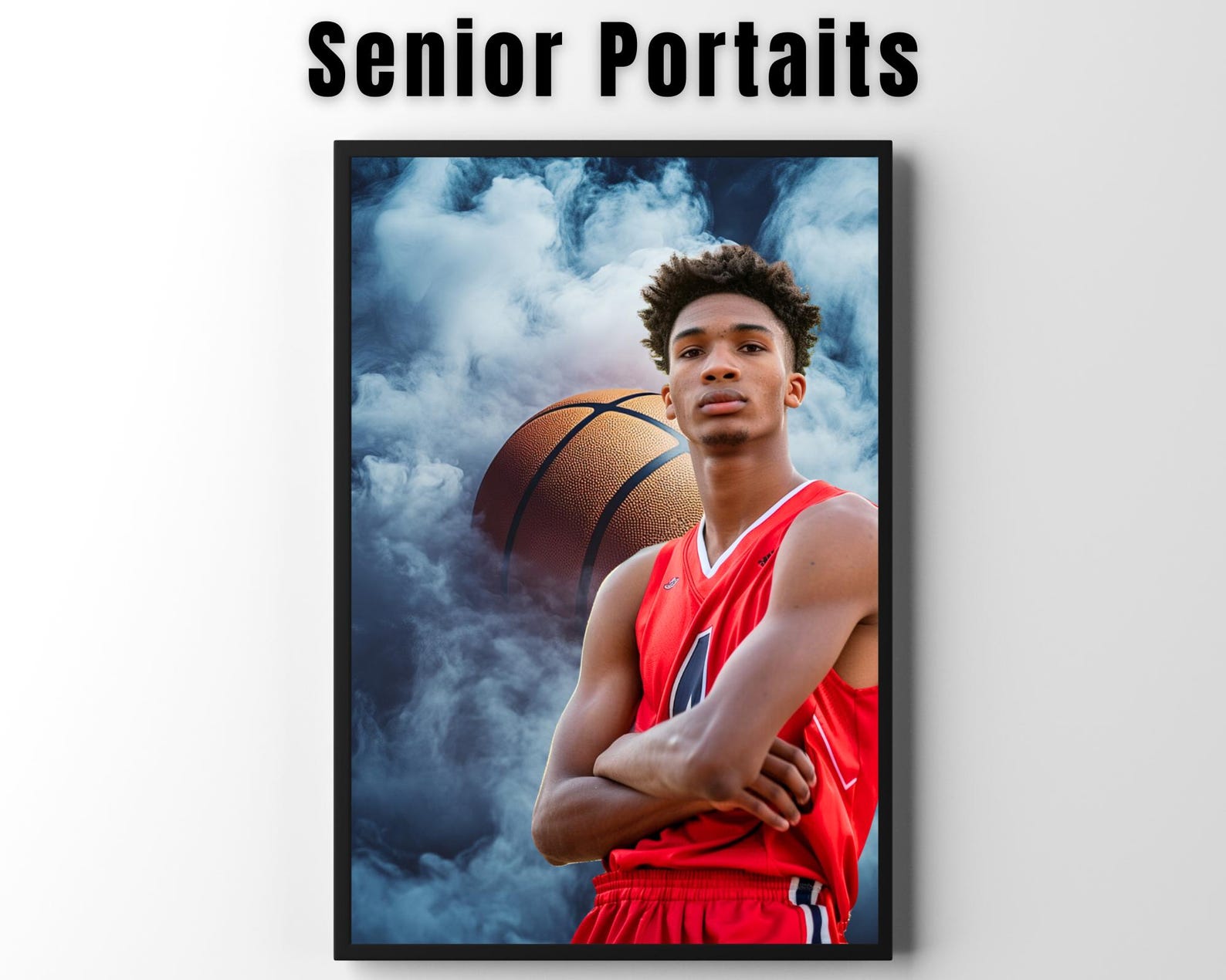 Basketball Surrounded by Smoke Digital Backdrop. Photoshop Composite ...
