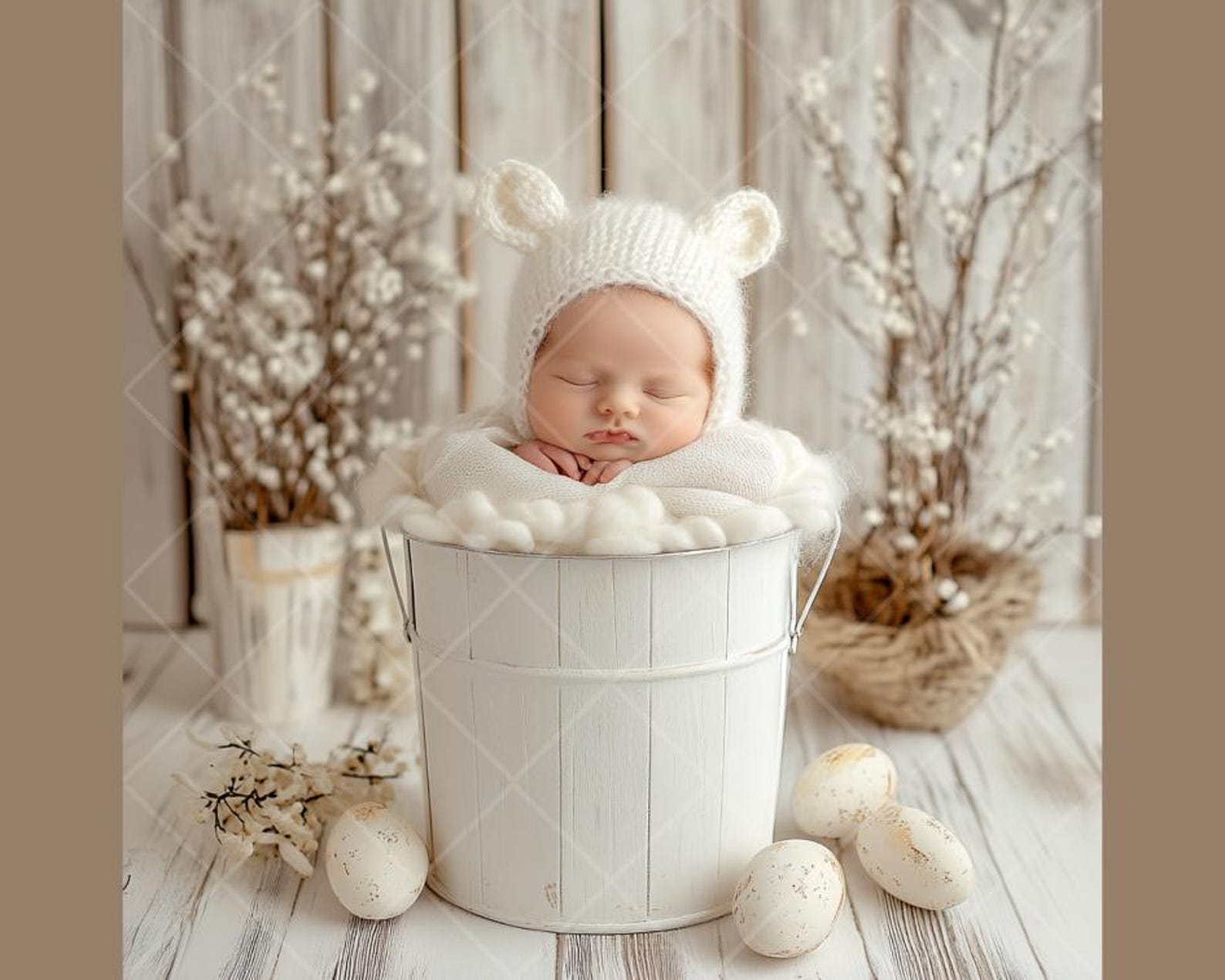 Newborn Easter Face Insert Backdrop. Face Insert Composite With Easter ...