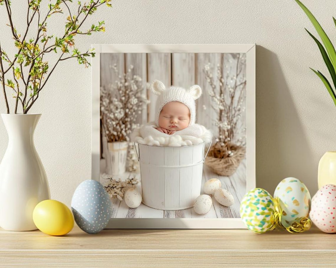 Newborn Easter Face Insert Backdrop. Face Insert Composite With Easter ...
