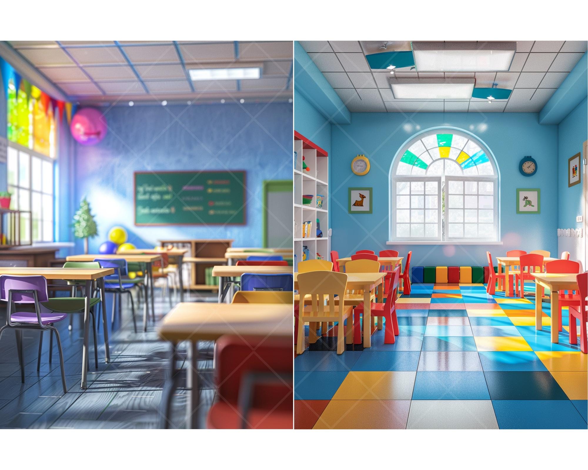 Back to School Classroom Digital Backdrop for First Day of School ...