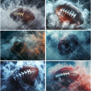 Football Surrounded by Smoke Digital Backdrop. Photoshop Composite ...