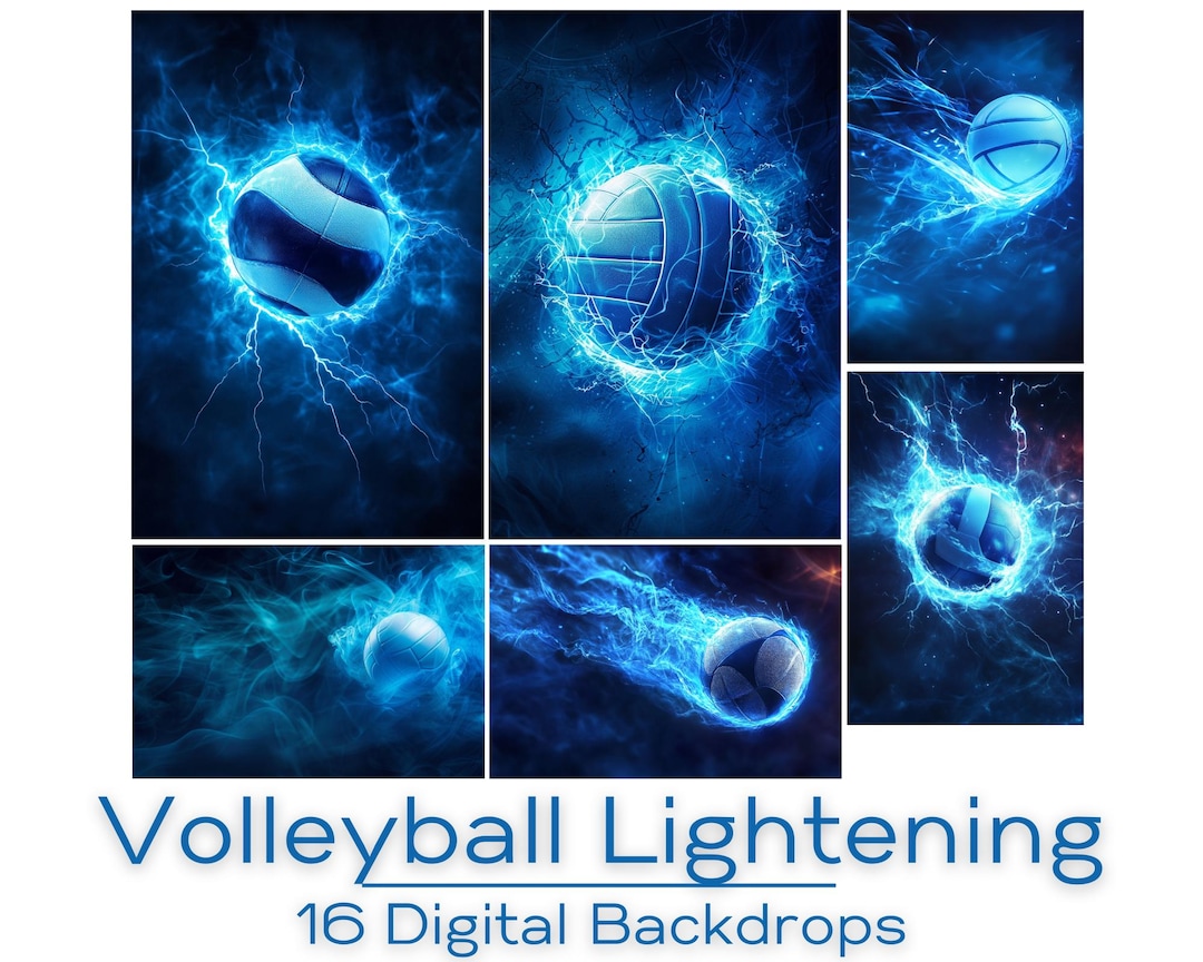 Lightening Volleyball Digital Backdrop. Photoshop Composite Background ...