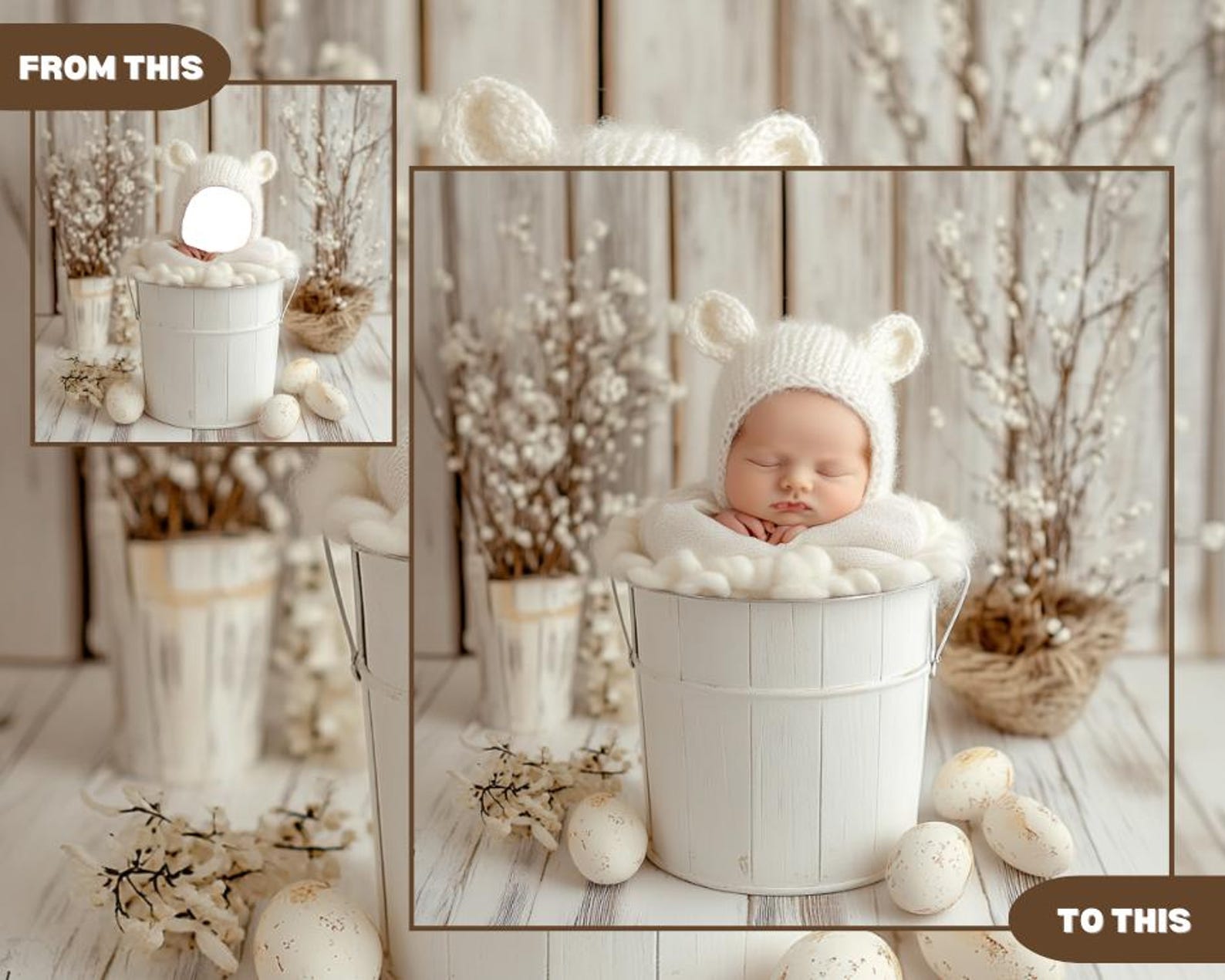 Newborn Easter Face Insert Backdrop. Face Insert Composite With Easter ...