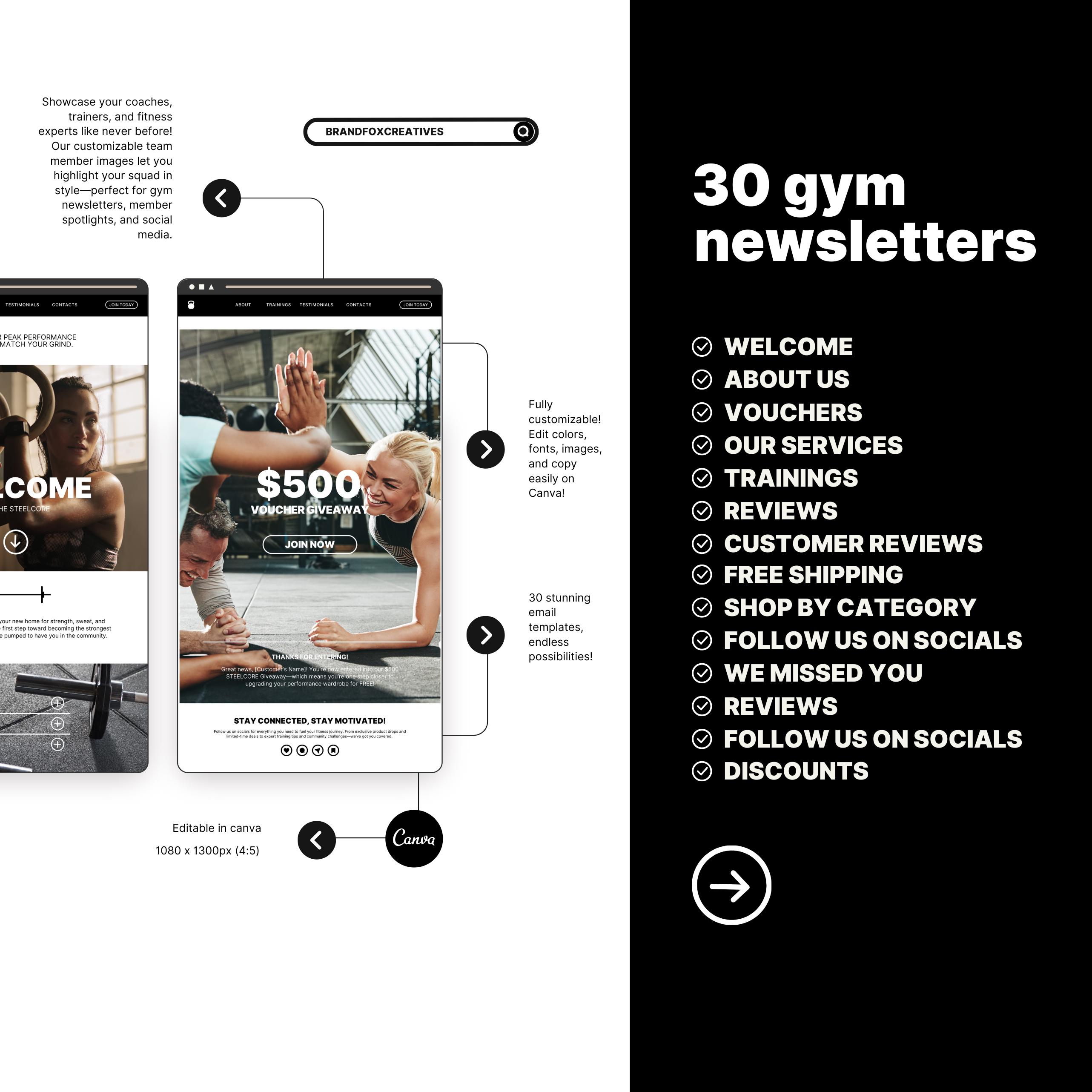 Gym Fitness Newsletter Aesthetic Minimalist (25) | Bold Gym Emails ...