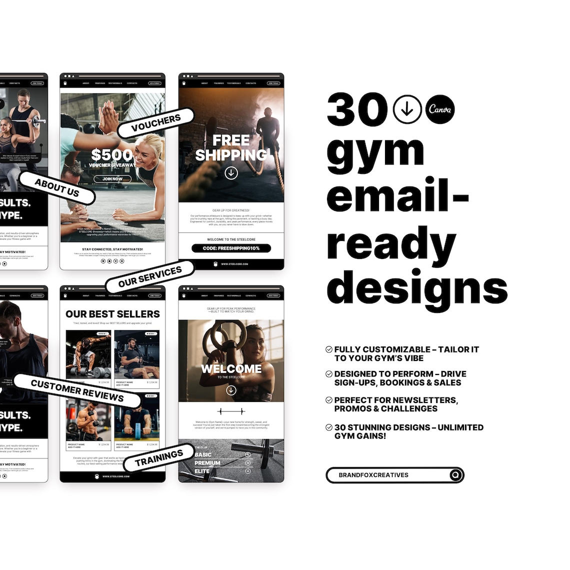Gym Fitness Newsletter Aesthetic Minimalist (25) | Bold Gym Emails ...