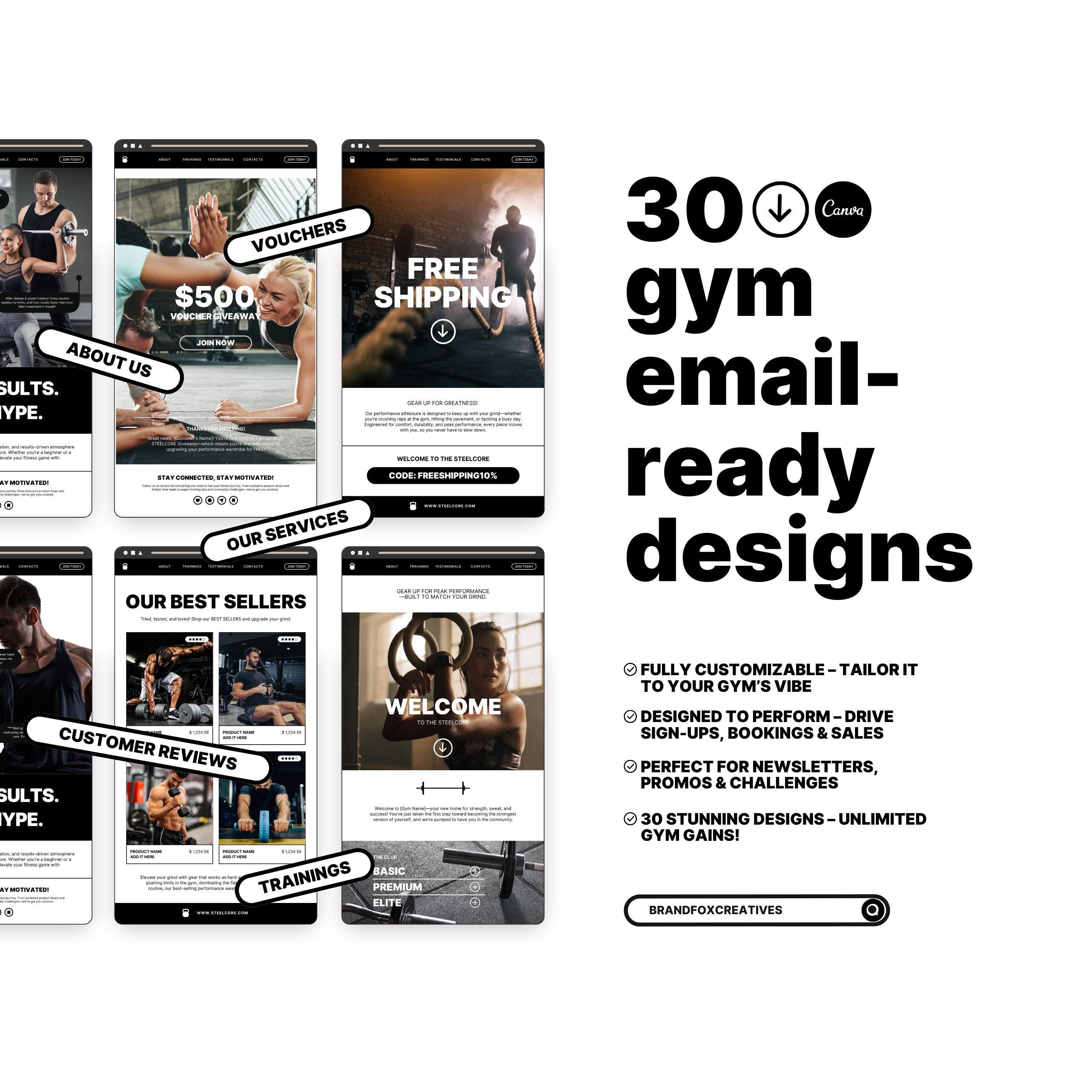 Gym Fitness Newsletter Aesthetic Minimalist (25) | Bold Gym Emails ...