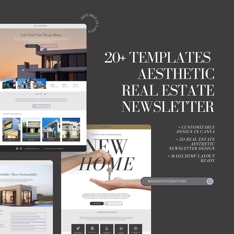 Real Estate Newsletter Template | Modern Home Design (canva Pro) - Etsy