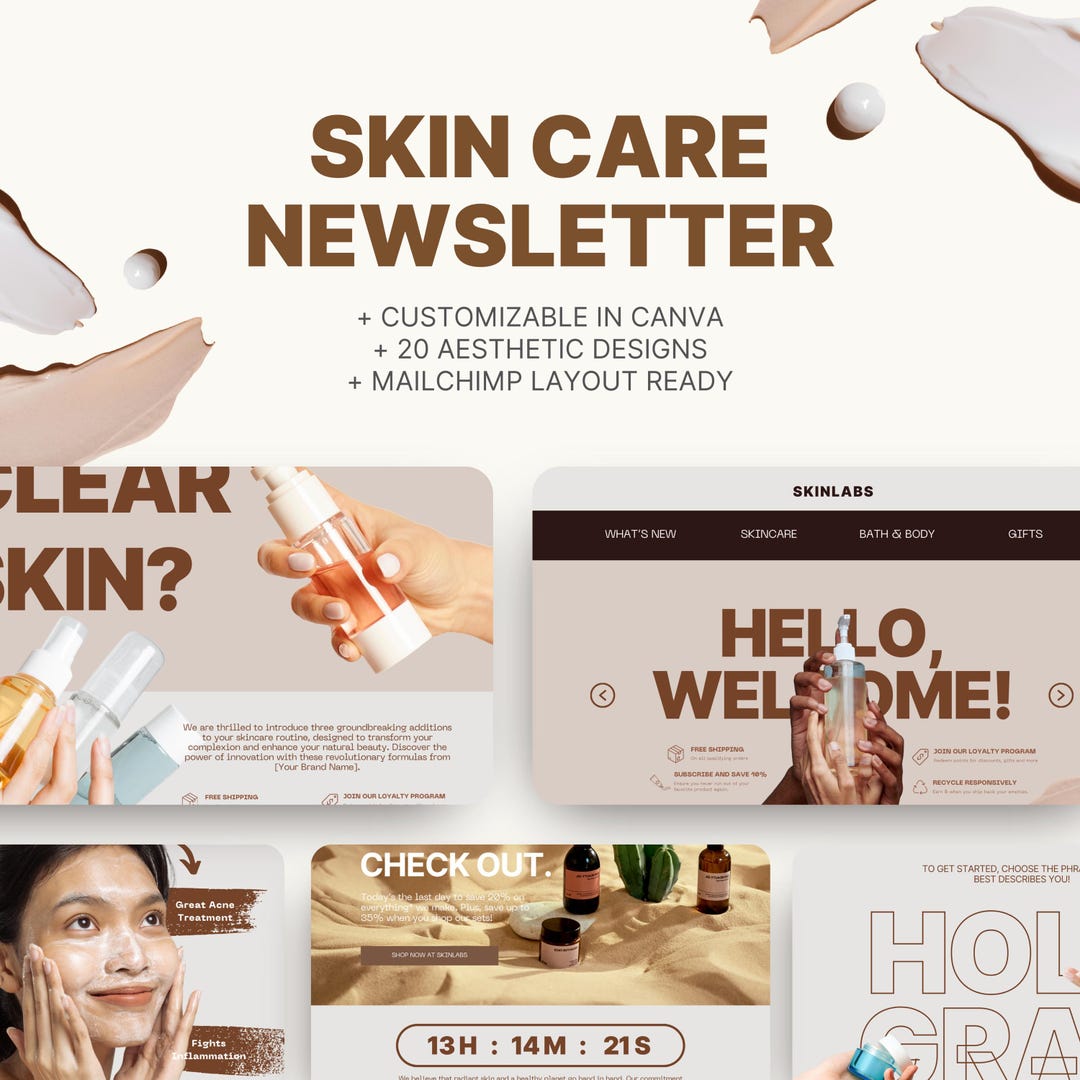 Skincare Newsletter Aesthetic Minimalist (20) | Skincare E-commerce ...