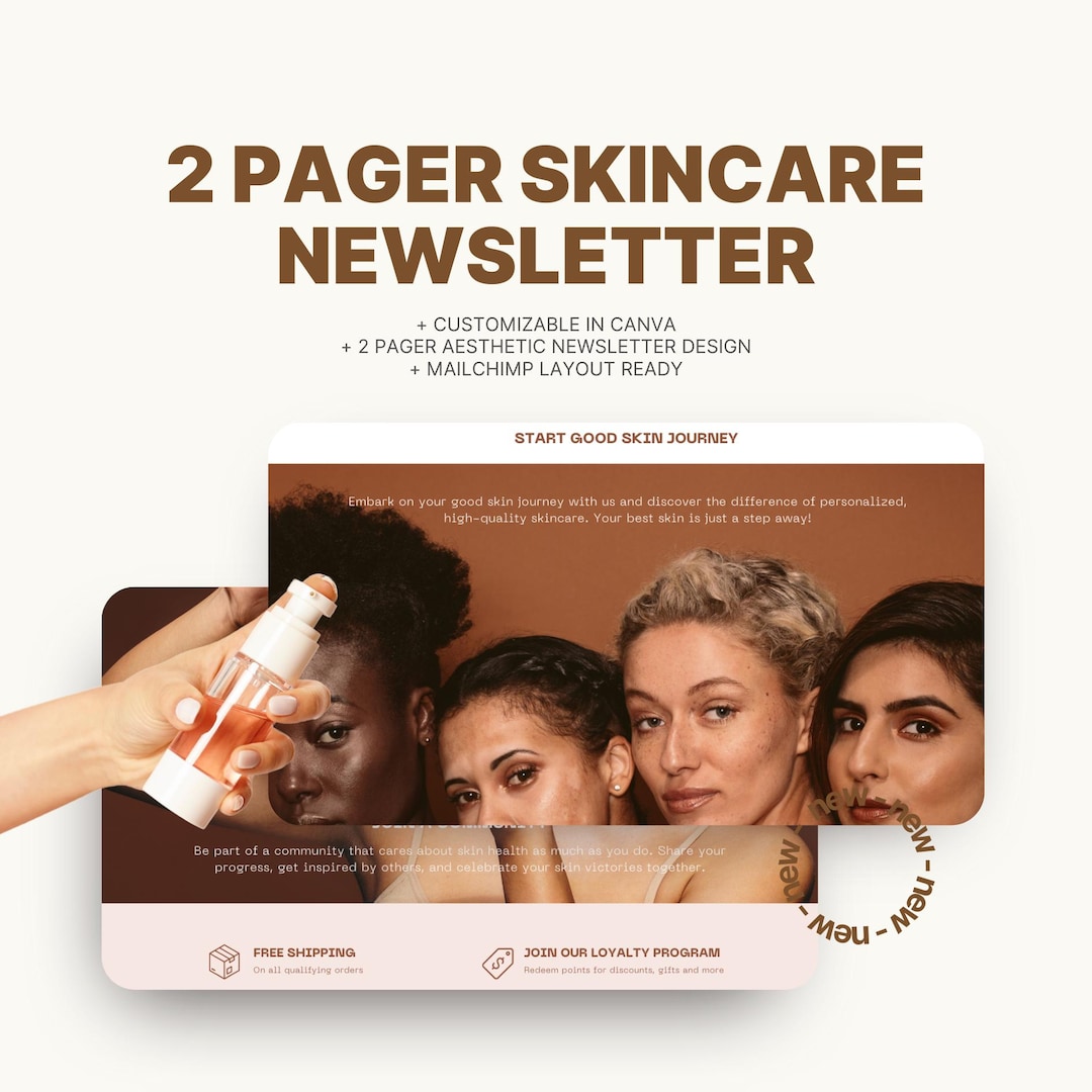 Skincare Newsletter Aesthetic Minimalist 2 Pager Skincare E-commerce ...