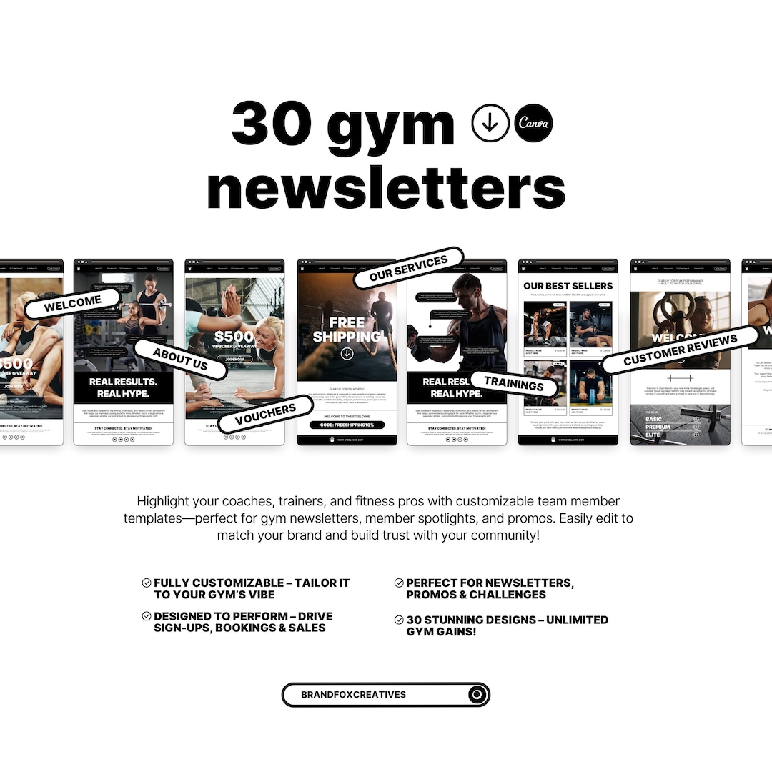 Gym Fitness Newsletter Aesthetic Minimalist (25) | Bold Gym Emails ...