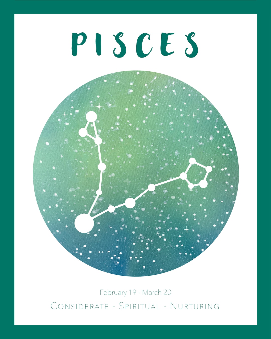 Pisces Constellation Art Print - Etsy