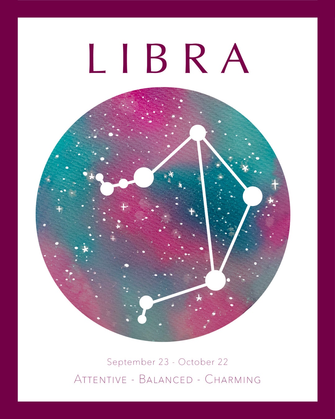Libra Constellation Art Print - Etsy