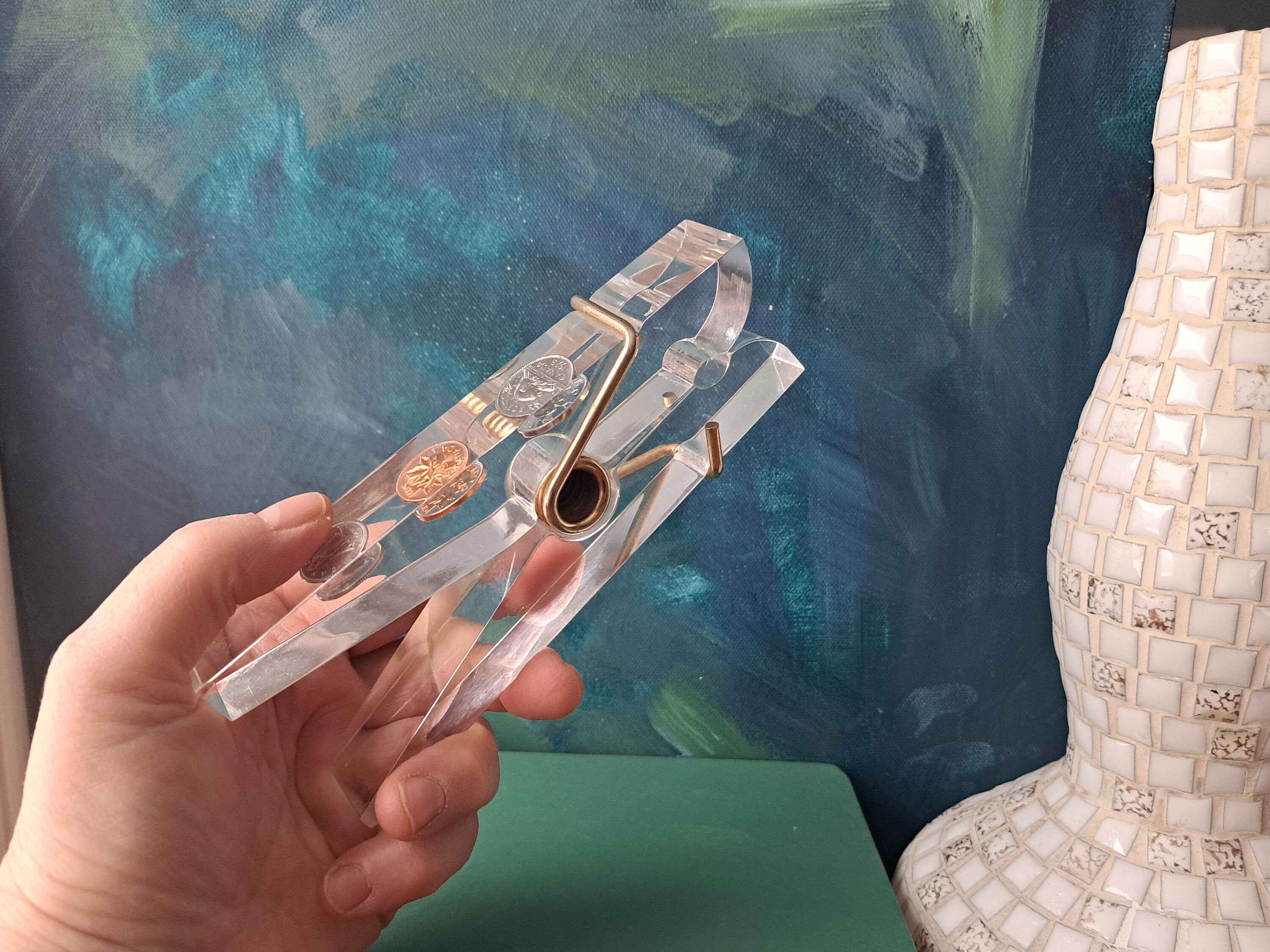 Lucite Giant Clothespin Paper Clip 1973 Canada Coins - Etsy