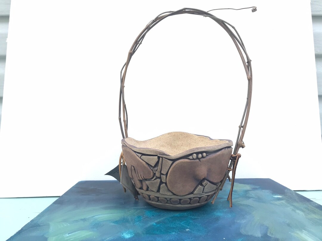 Manatee Pottery Bowl Basket Handbuilt Stoneware Wanda Furgeson - Etsy