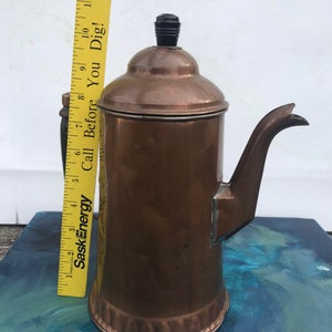 Antique Copper Plated Coffee Pot Farmhouse Decor - Etsy