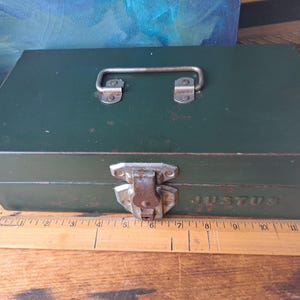 Rustic Green Metal Justus Tool Box Industrial Vintage Storage - Etsy