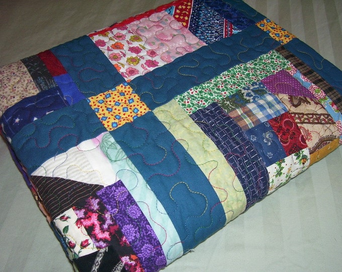 Lap Quilt Crumb Blocks With Teal Sashing - Etsy
