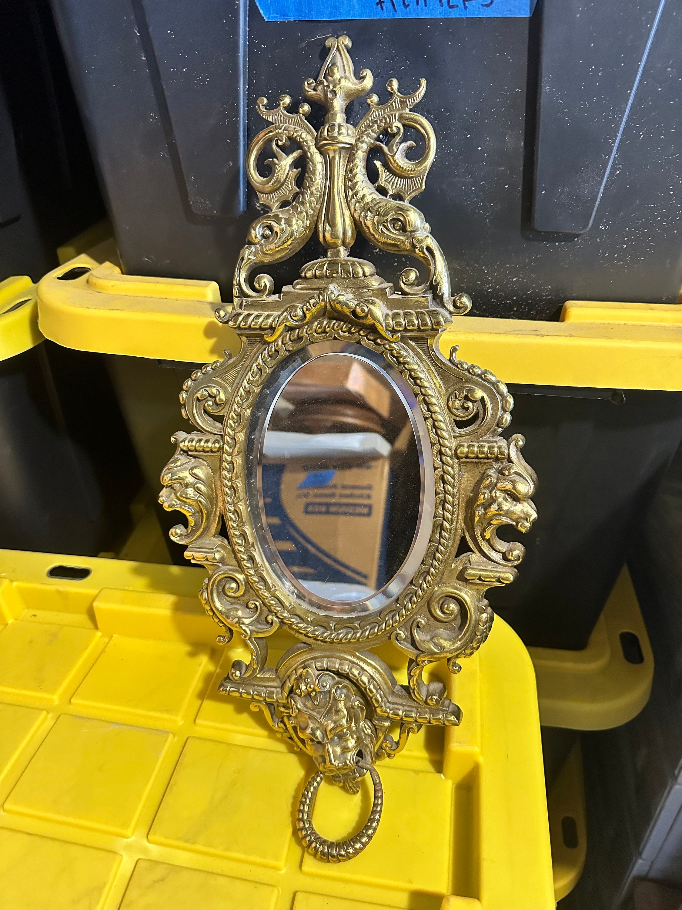 Gold Lion Mirror - Etsy