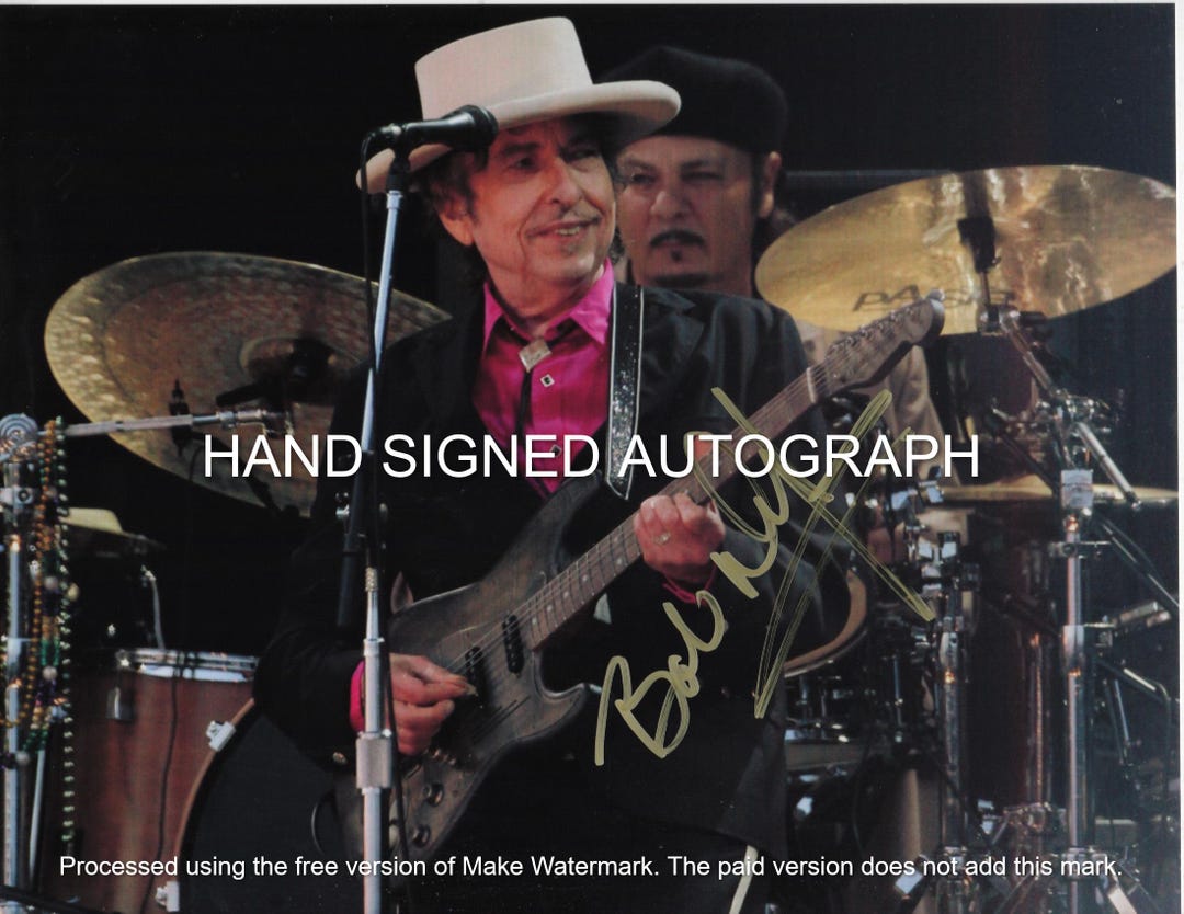 BOB DYLAN AUTOGRAPH Hand Signed 8 1/2 X 11 Color Photo With Coa - Etsy