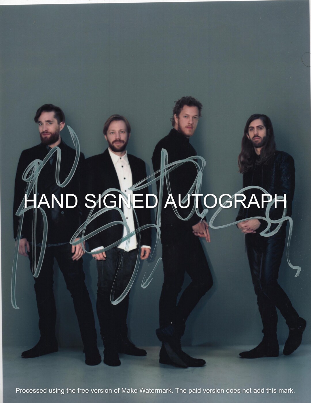 IMAGINE DRAGONS BAND Autograph Hand Signed 8 1/2 X 11 Color Photo With ...