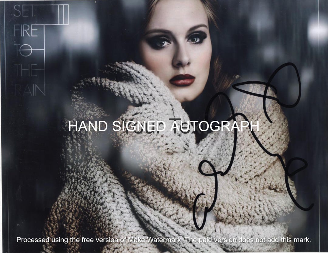 ADELE AUTOGRAPH Hand Signed 8 1/2 X 11 Color Photo With Coa - Etsy