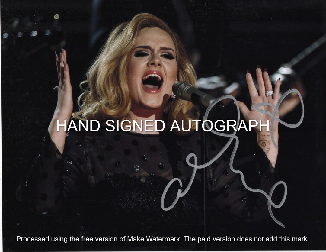 ADELE AUTOGRAPHED Hand Signed 8 1/2 X 11 Color Photo With COA - Etsy