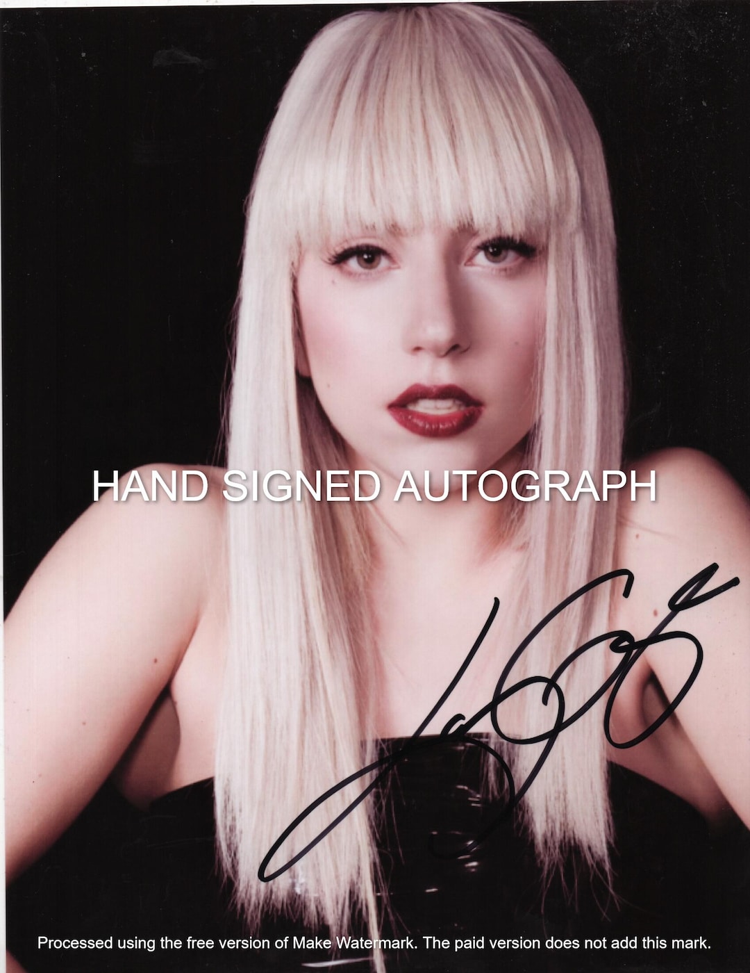 LADY GAGA AUTOGRAPH Hand Signed 8 1/2 X 11 Color Photo With Coa - Etsy