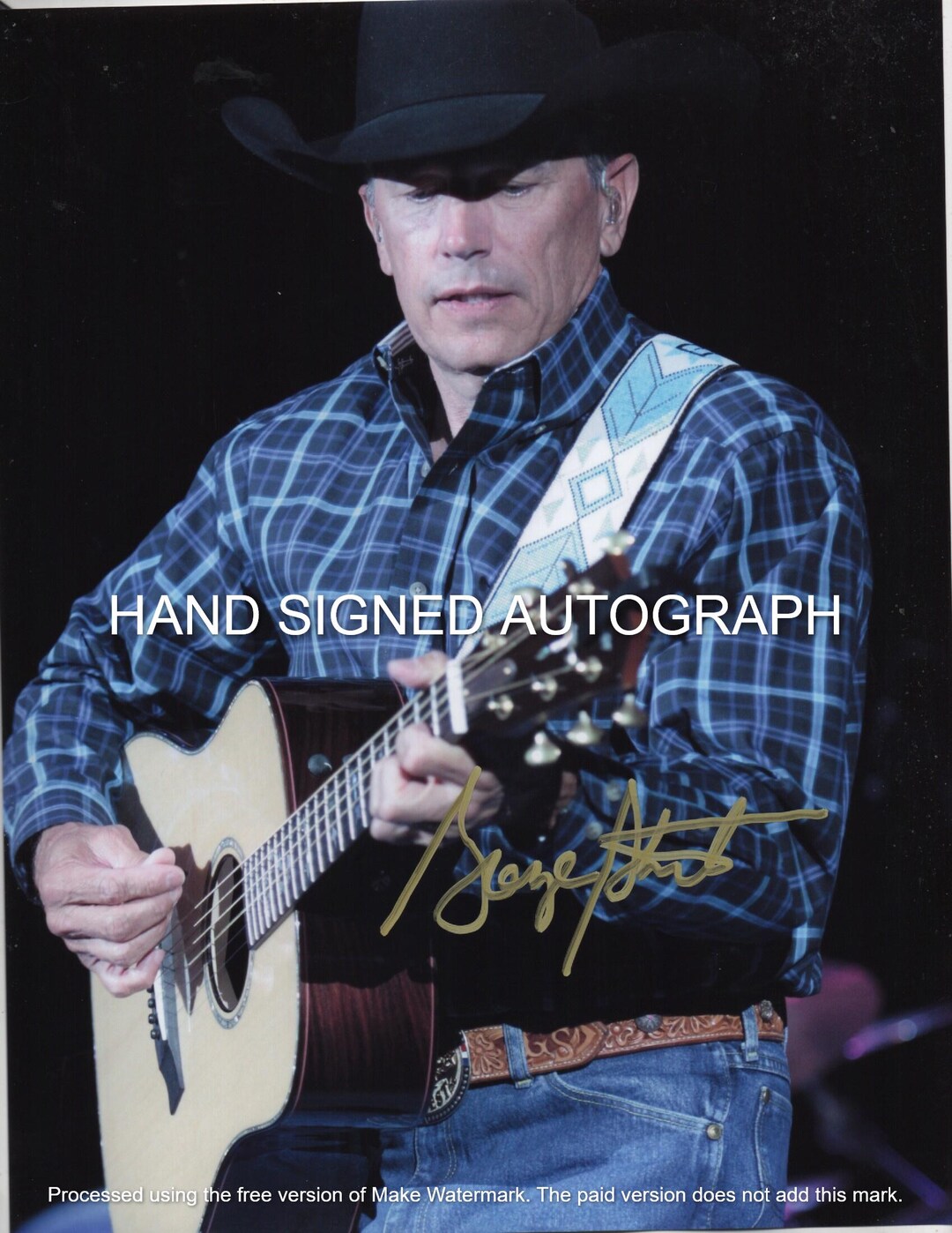 GEORGE STRAIT AUTOGRAPH Hand Signed Color Photo With Coa - Etsy