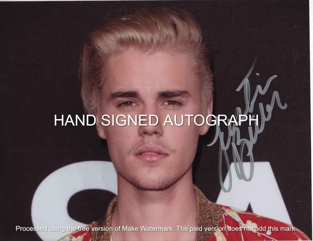 JUSTIN BIEBER AUTOGRAPH Hand Signed 8 1/2 X 11 Color Photo With Coa - Etsy