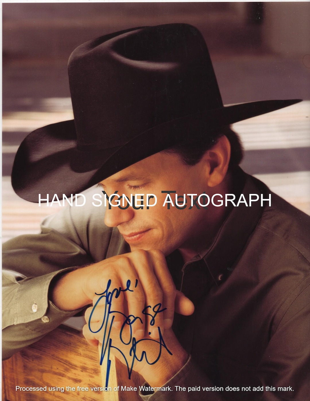 GEORGE STRAIT AUTOGRAPH Hand Signed 8 1/2 X 11 Color Photo With Coa - Etsy