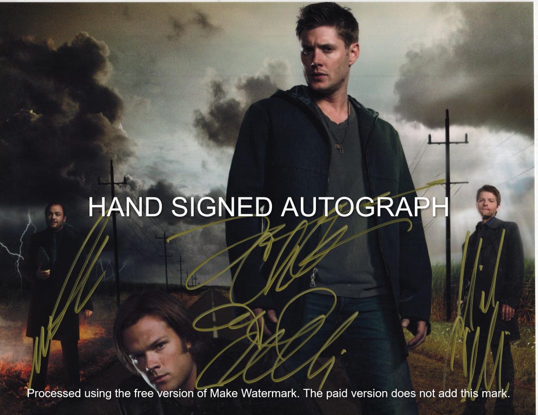 SUPERNATURAL TV CAST Autograph Hand Signed 8 1/2 X 11 Color Photo With ...