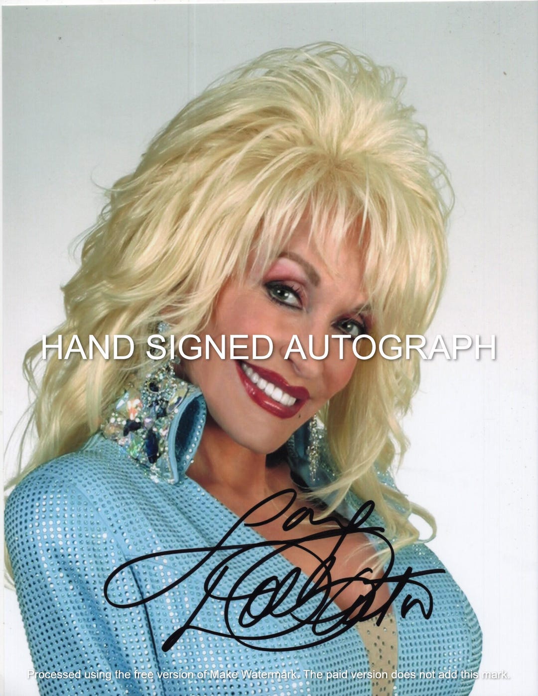 DOLLY PARTON AUTOGRAPH Hand Signed 8 1/2 X 11 Color Photo With Coa - Etsy